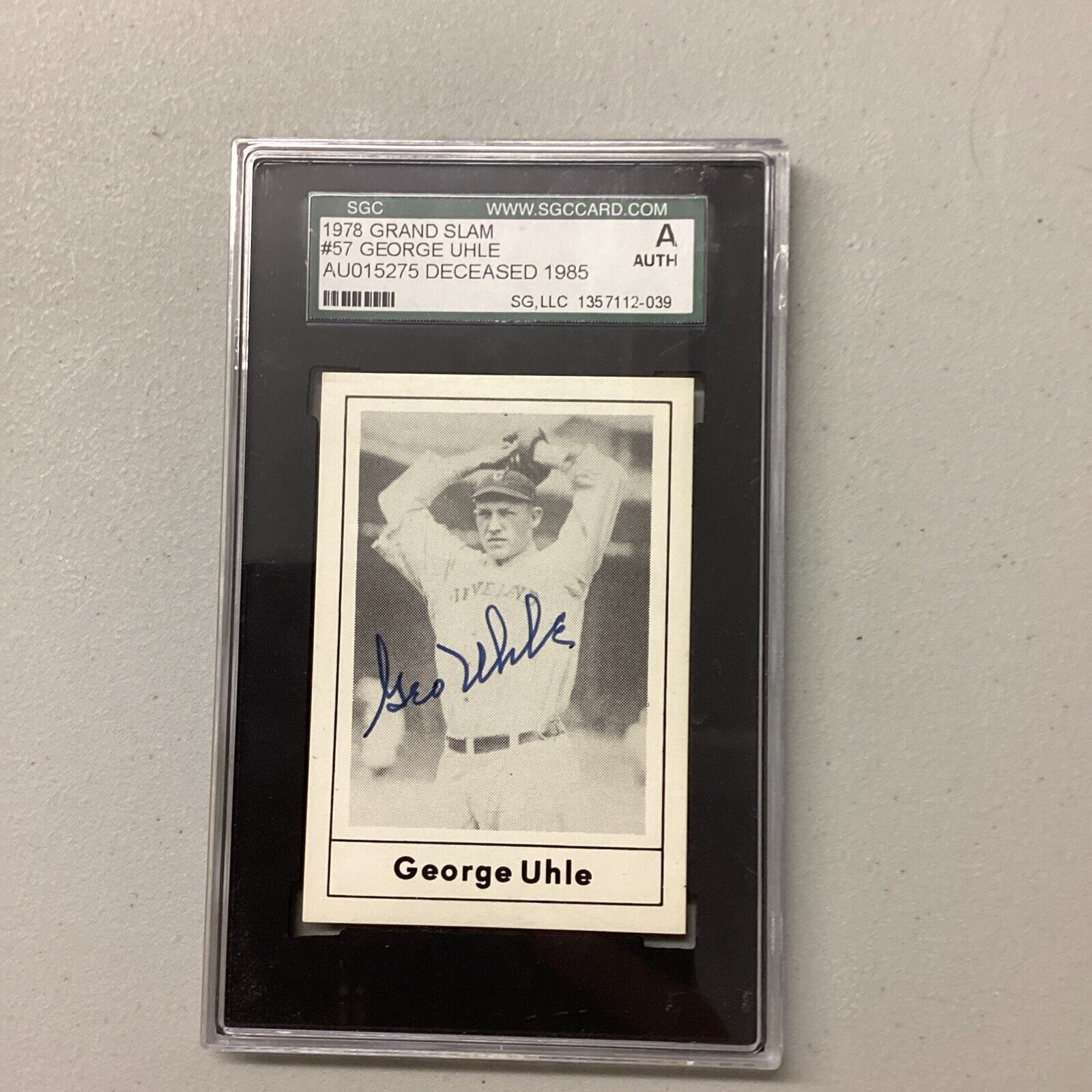 1978 Grand Slam #57 George Uhle SCG Authentic – Collective American Traders